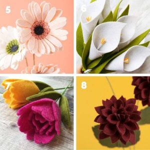 The best felt flower tutorials and patterns - Colorful Craft Corner
