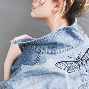 How to make denim jacket embroidery - Colorful Craft Corner