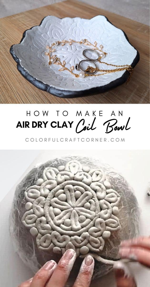 How to Make a Decorative Coil Bowl with Air Dry Clay - Colorful Craft ...
